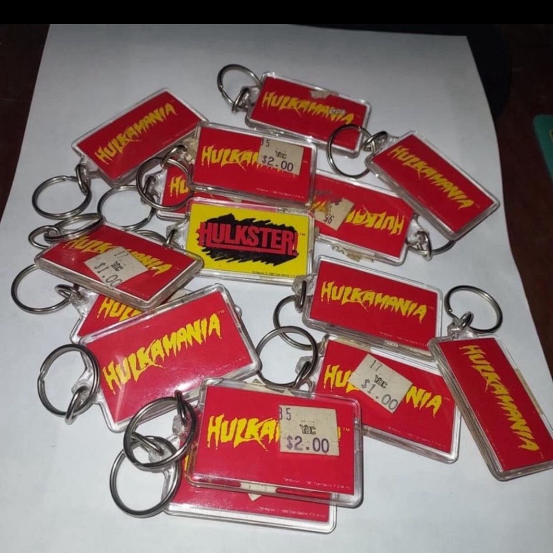 15 vintage acrylic plastic hulk hogan WWF the holster keychains
