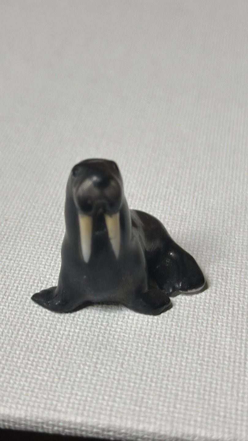 Walrus miniature ceramic figurine made in Germany 1 1/8”