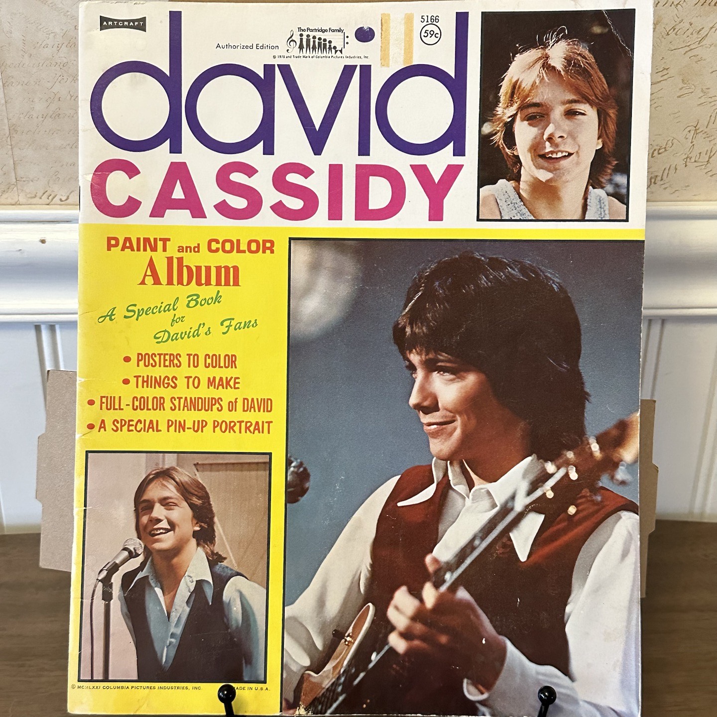 David Cassidy Paint And Color Book 1971 9.75” X 12.5” Partridge Family
