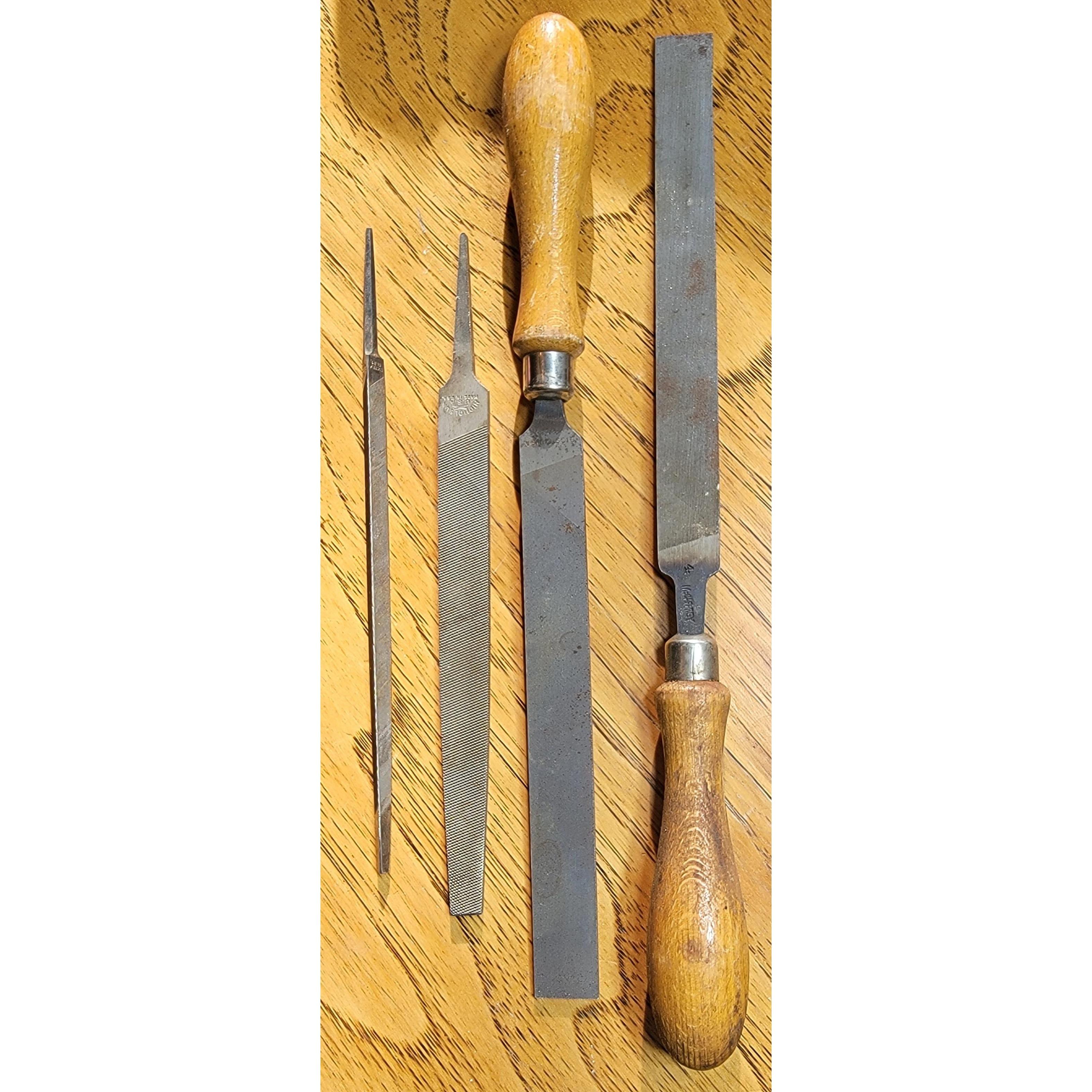4 Piece File Set NOS 3 Flat 1 Triangle. Disston, Nicholson McCaffrey ...