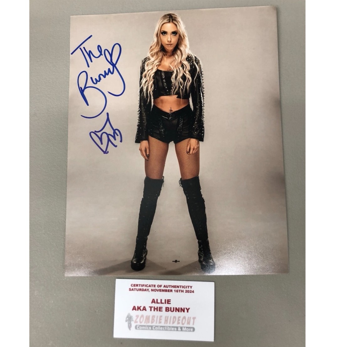 AEW Wrestling Allie The Bunny AUTO SIGNED 8x10 TNA NWA Photo W/ Store COA