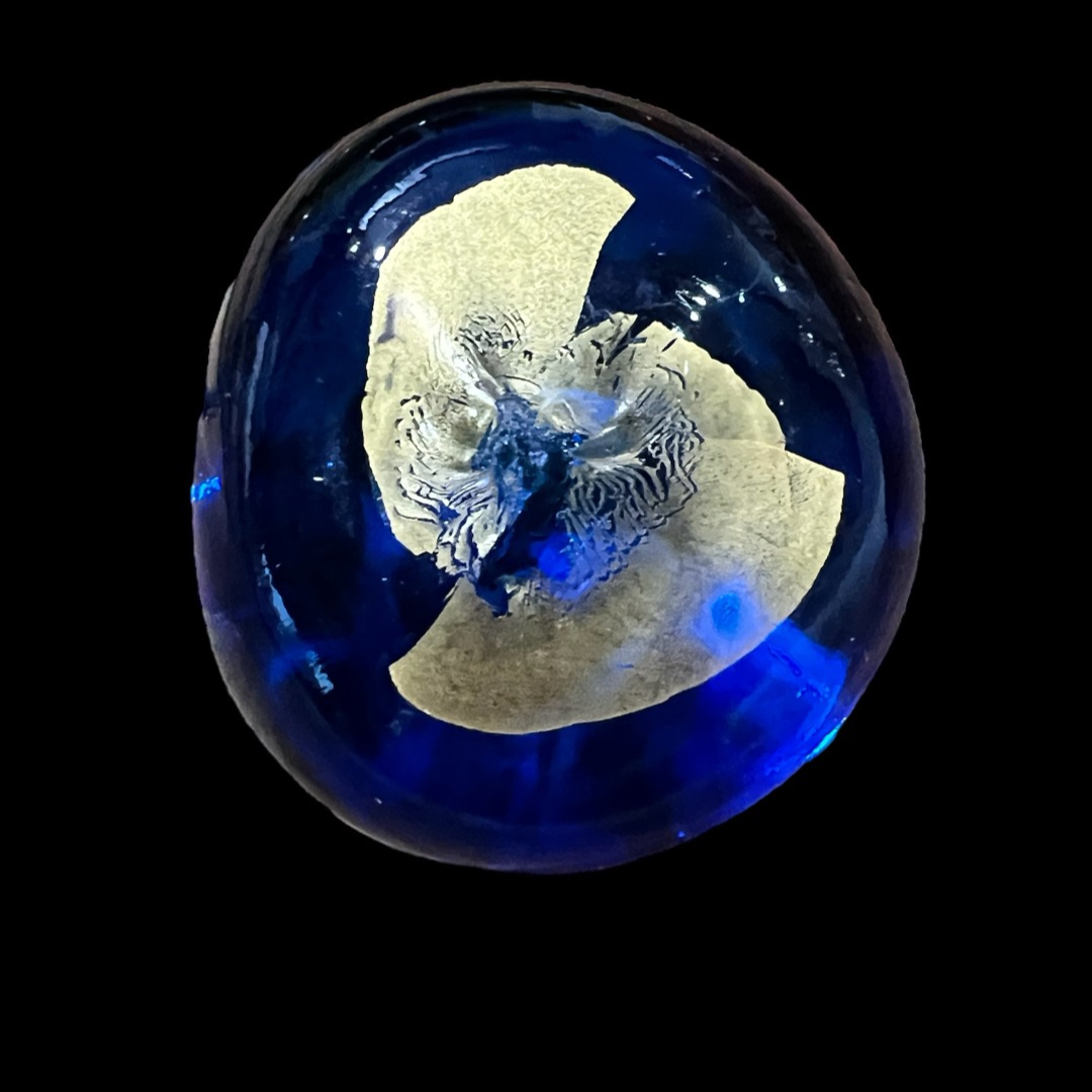 Murano Glass Pebble With Gold Leaf 2”