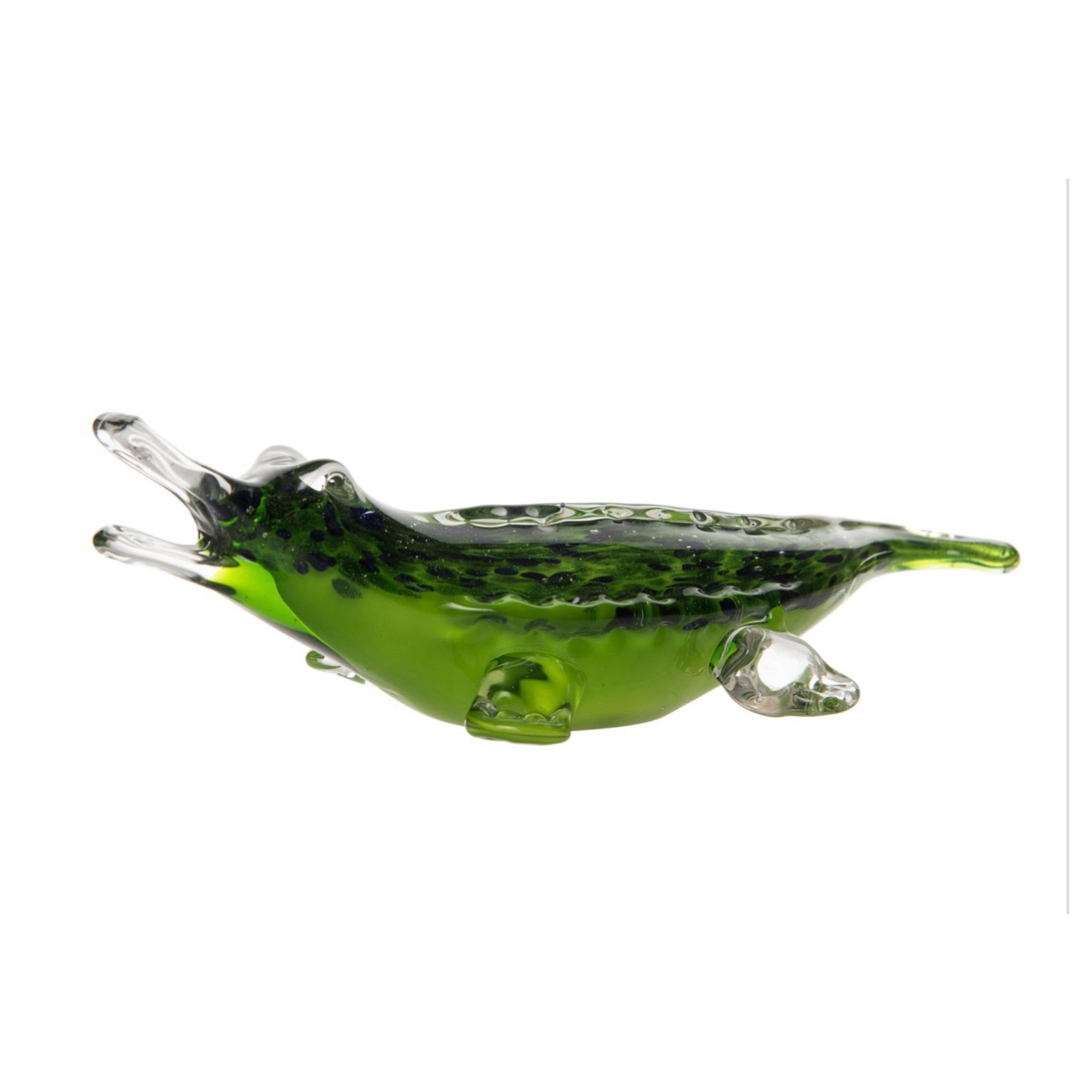 9- Art Glass Alligator Crocodile Paperweight.