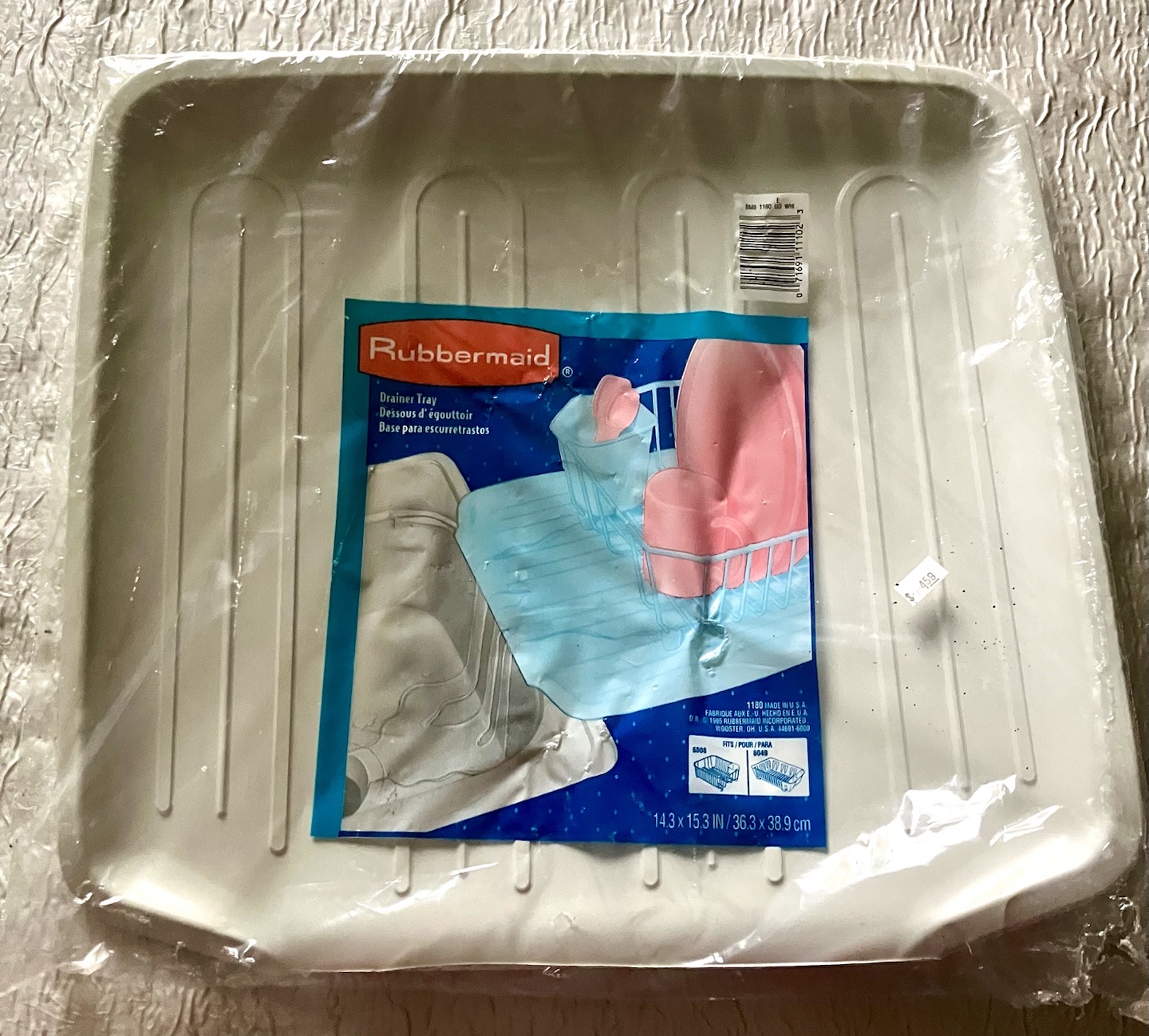 1995 Vtg Rubbermaid Sloped Dish Drainer Tray White 1180 20 14.3” X 15.3 ...