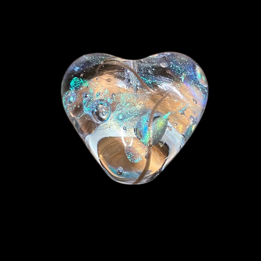 Robert Held Glass heart paperweight