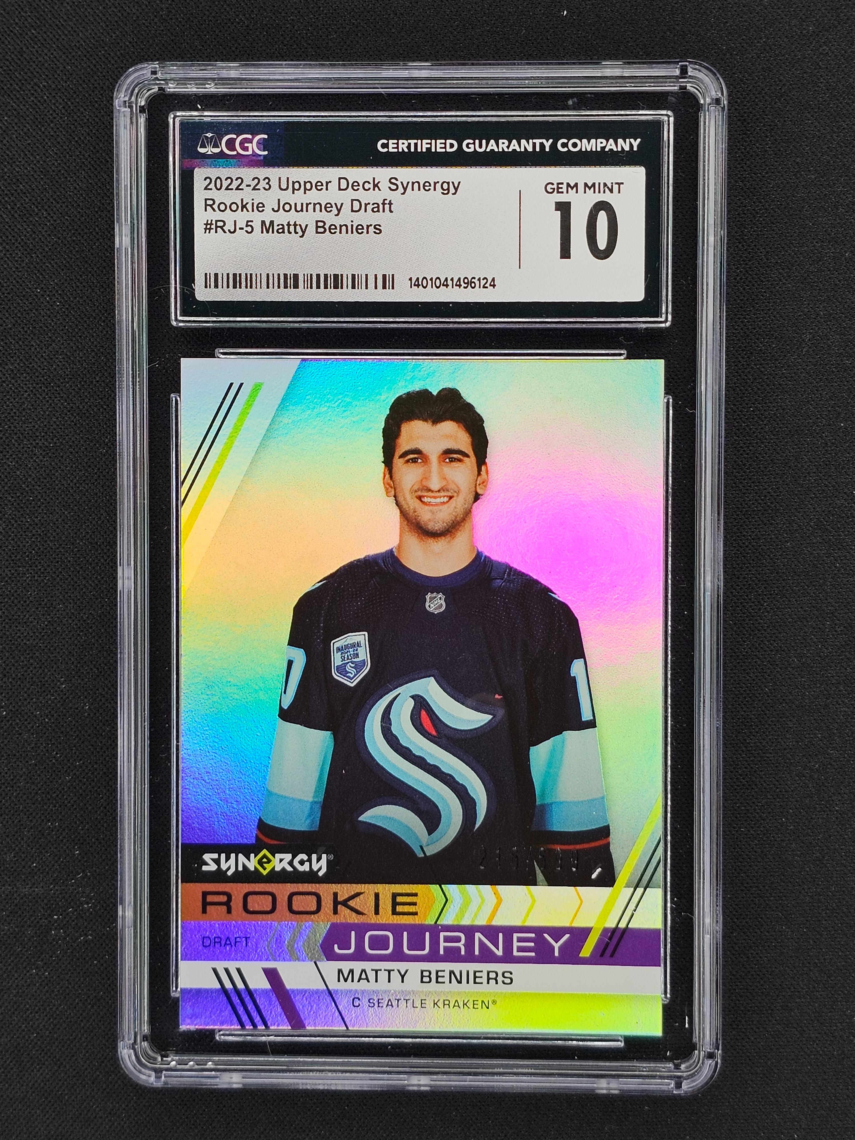 Matty Beniers 2022-23 Upper Deck Synergy Rookie Journey RC /699 CGC 10 ...