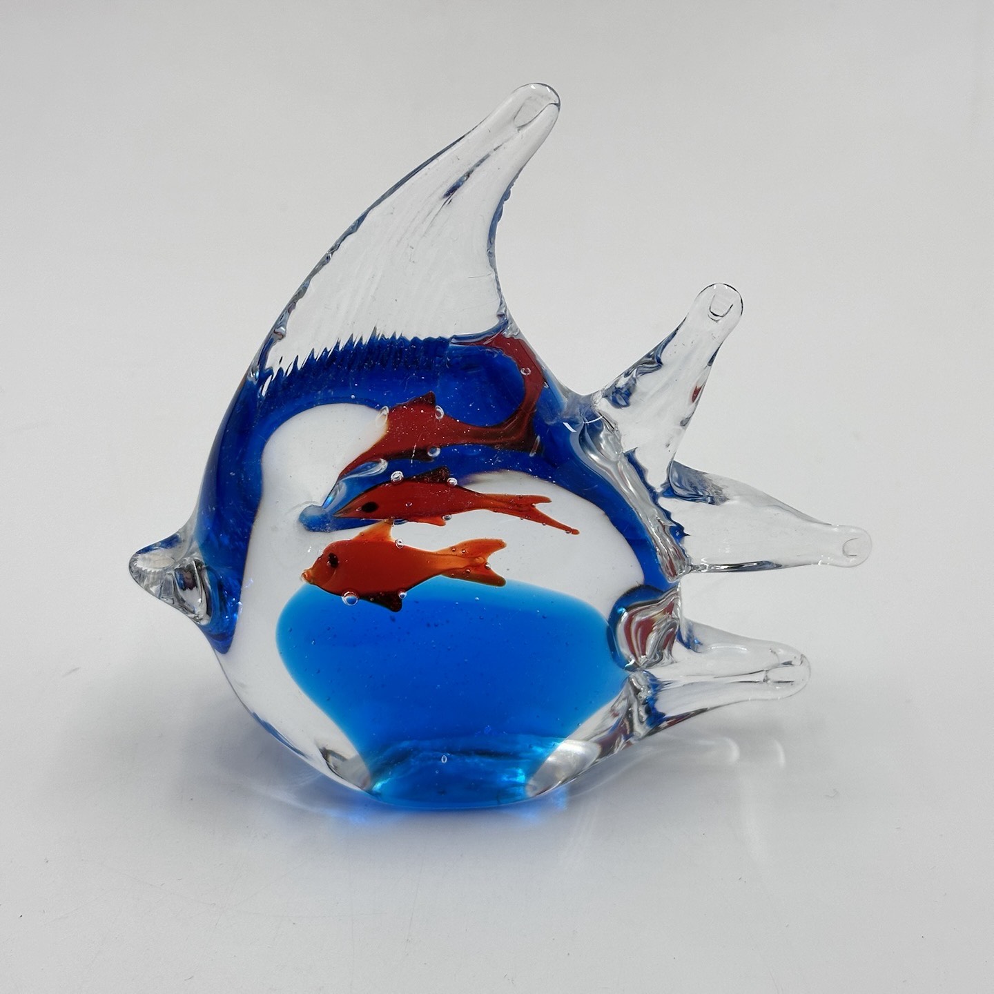 Art Glass Bella Casa Ganz Angelfish Clear Blue Red Aquarium Fish ...