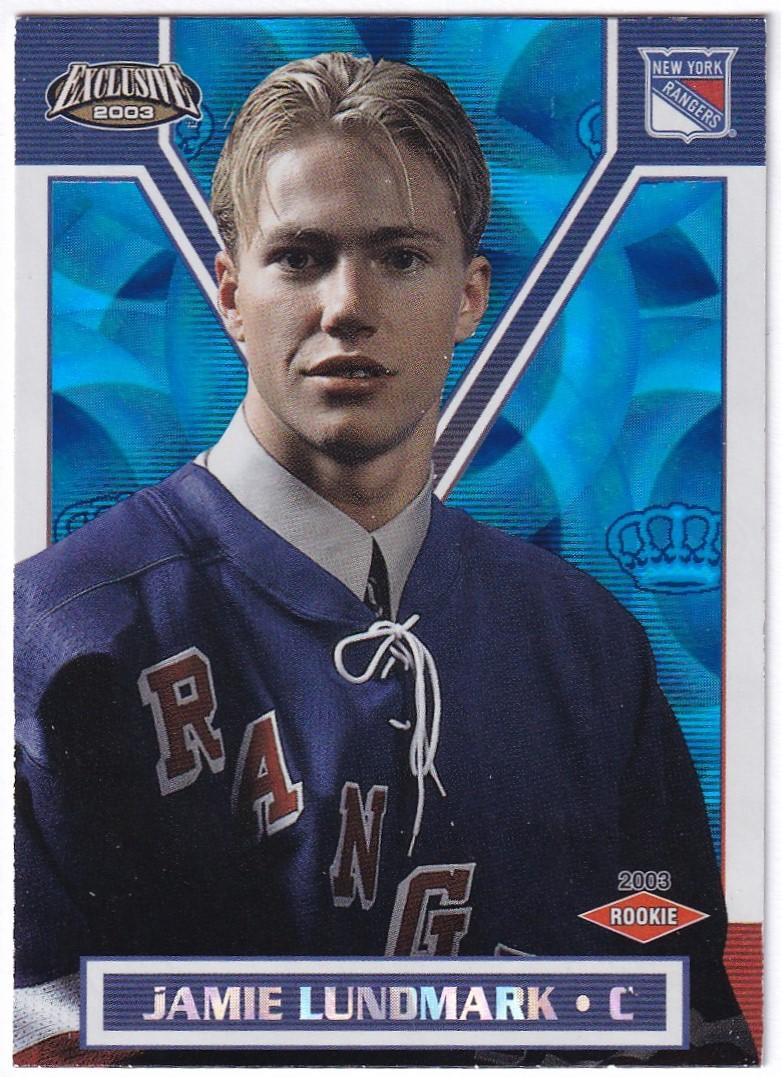 2002-03 Pacific Exclusive Blue #185 Jamie Lundmark New York Rangers ...