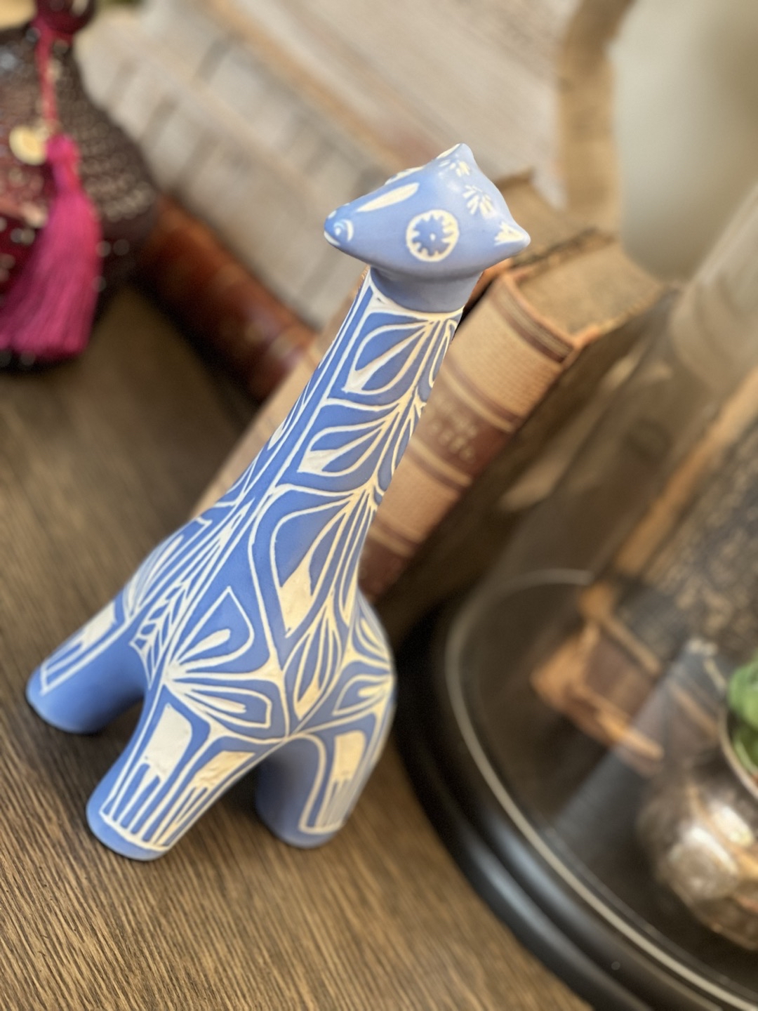 Pablo Zabel Chile Ceramic 9 3/4” Blue Zoo Pottery Giraffe Sculpture MCM ...