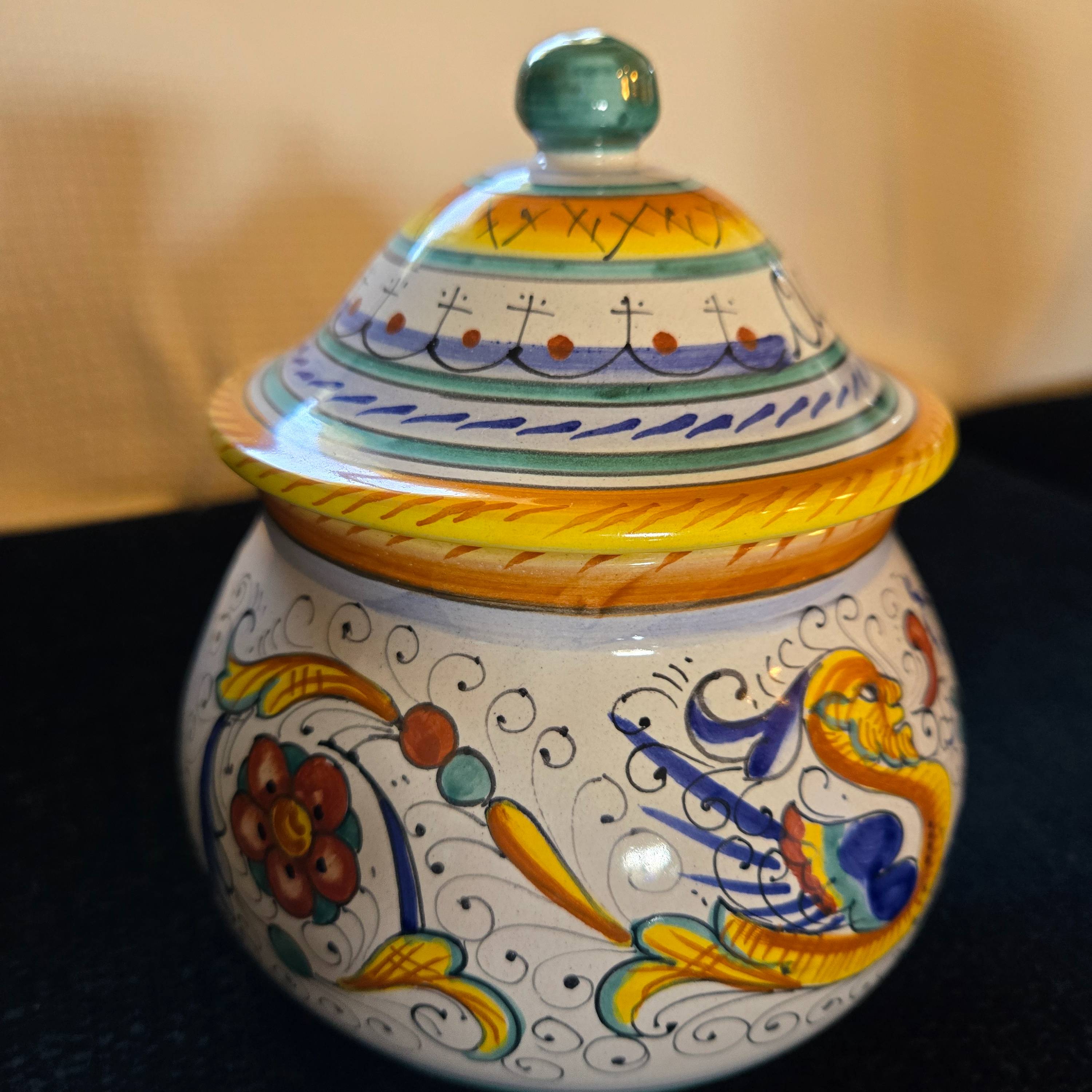 Deruta Italian Dragon Jar Canister