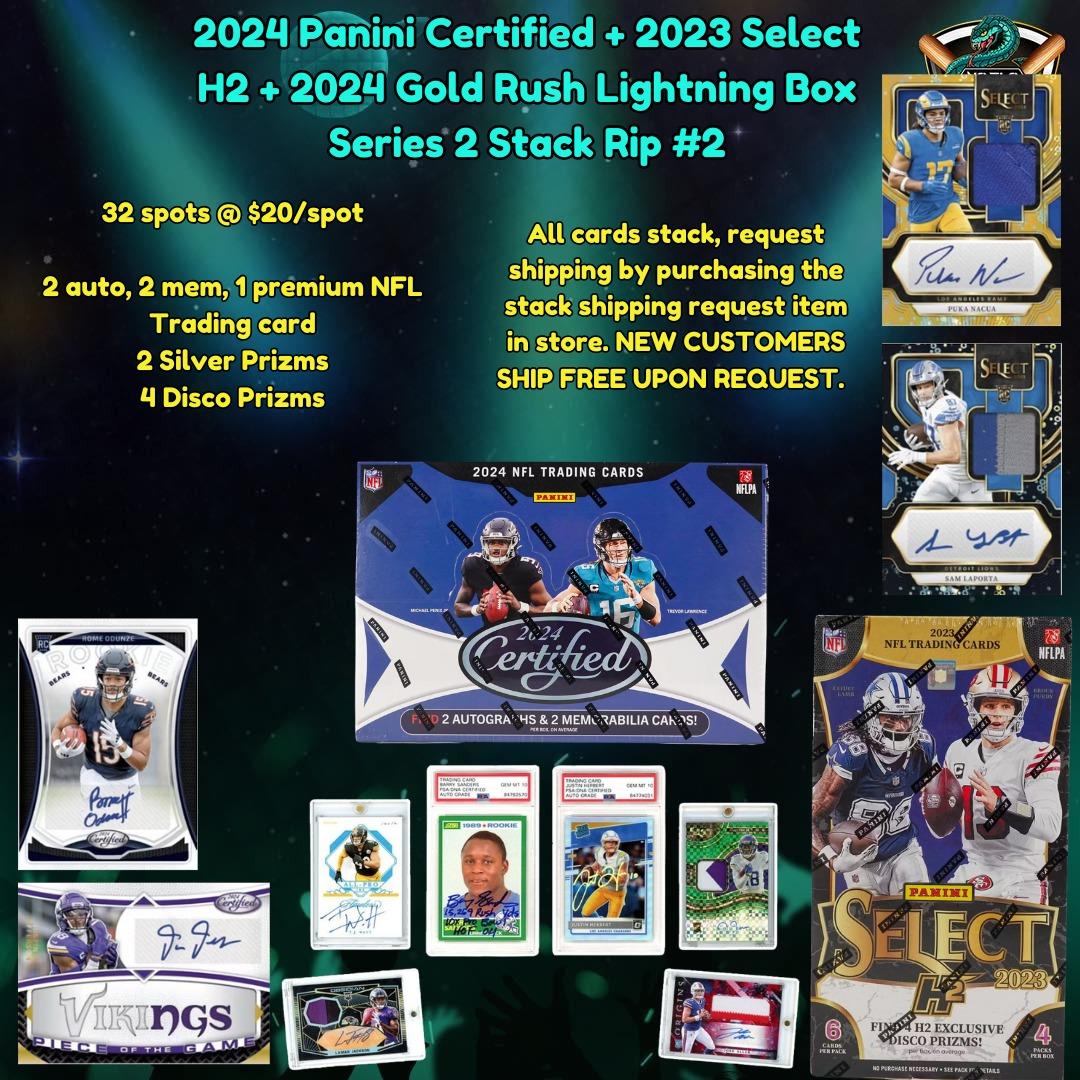 2024 Panini Certified + 2023 Select H2 + 2024 Gold Rush Lightning Box ...
