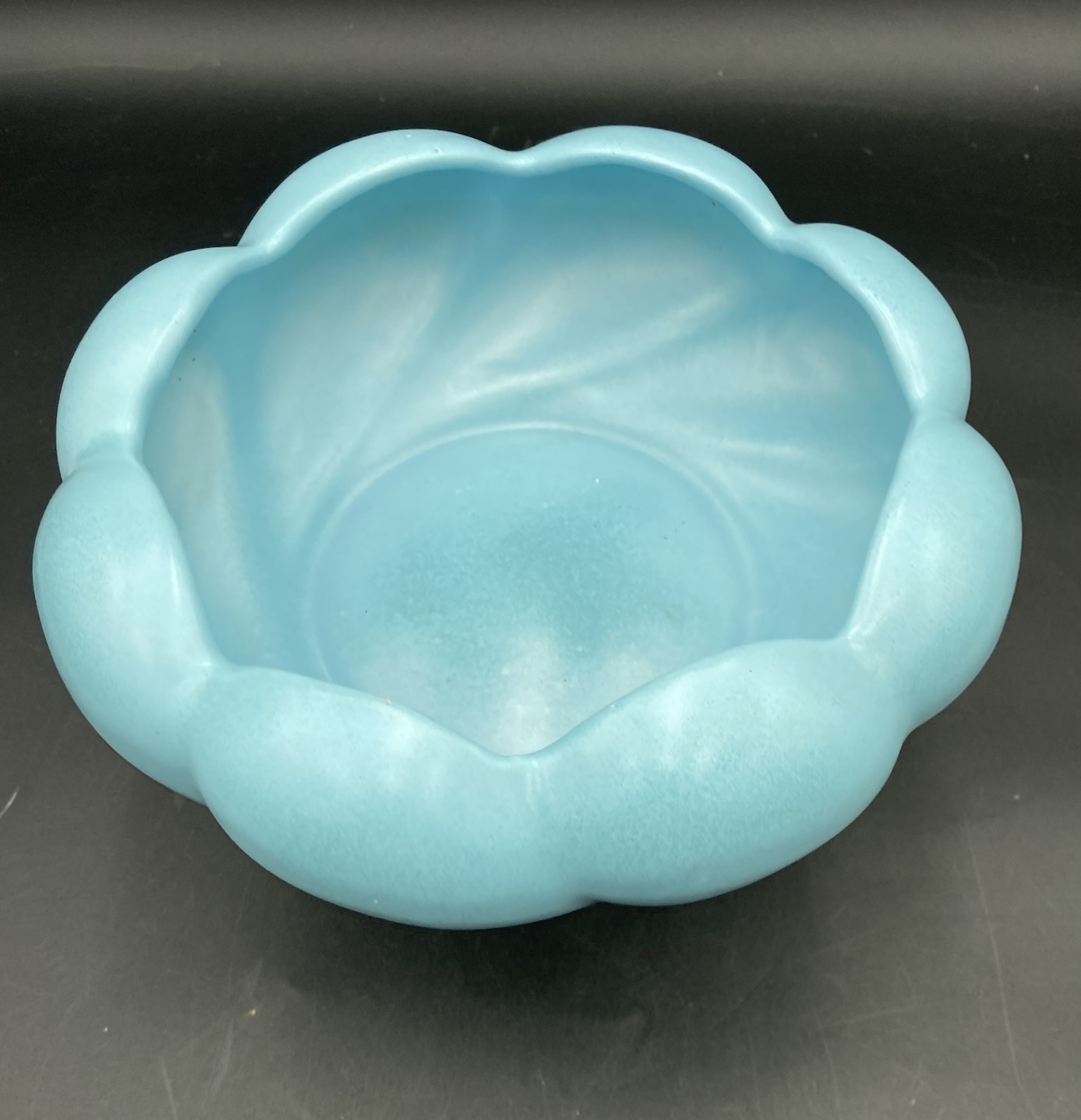 Vintage Stangl Pottery Blue Scallop Bowl, #3283-9