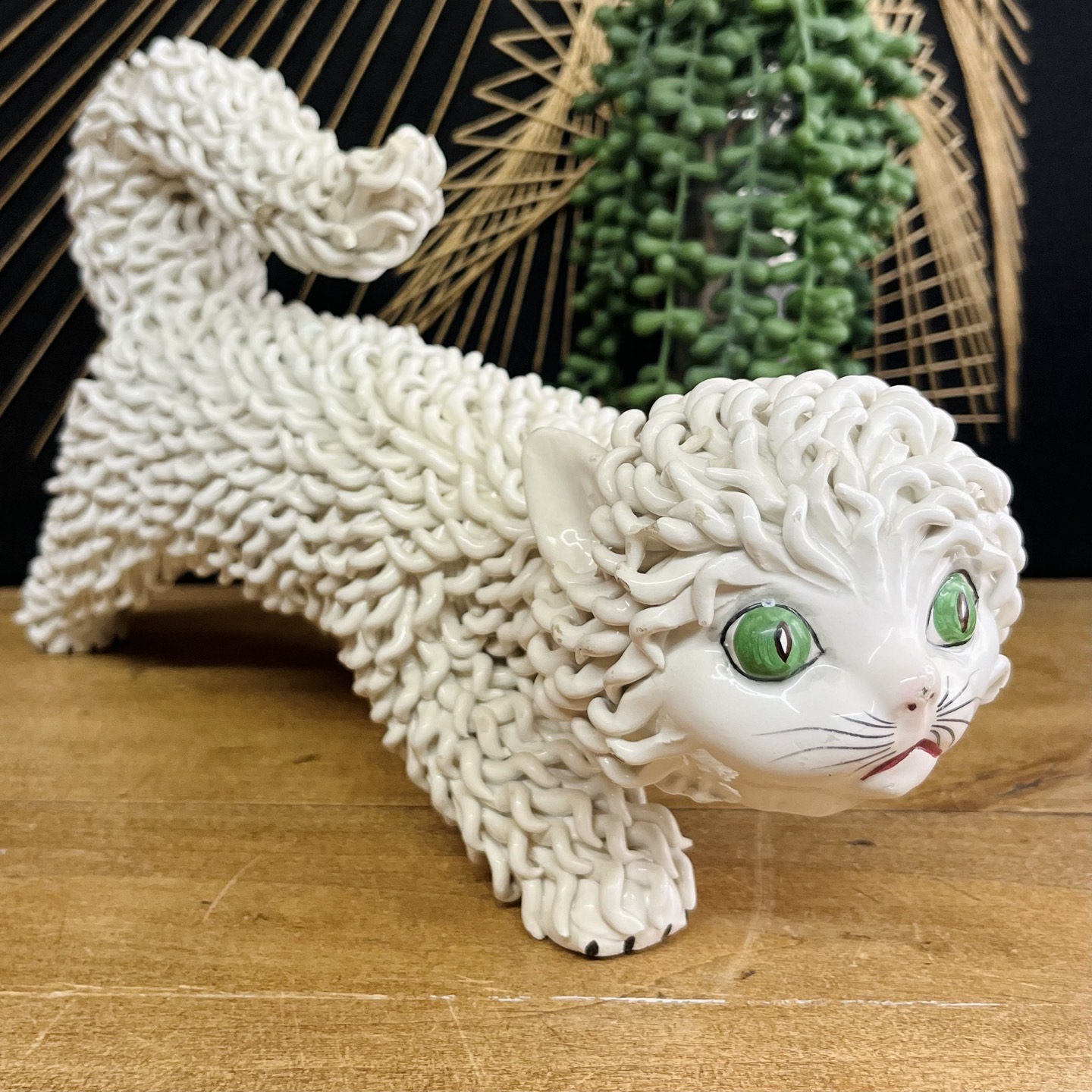 *Read Italian Spaghetti Cat Ceramic Sculpture, MCM Italian Pottery Cat ...