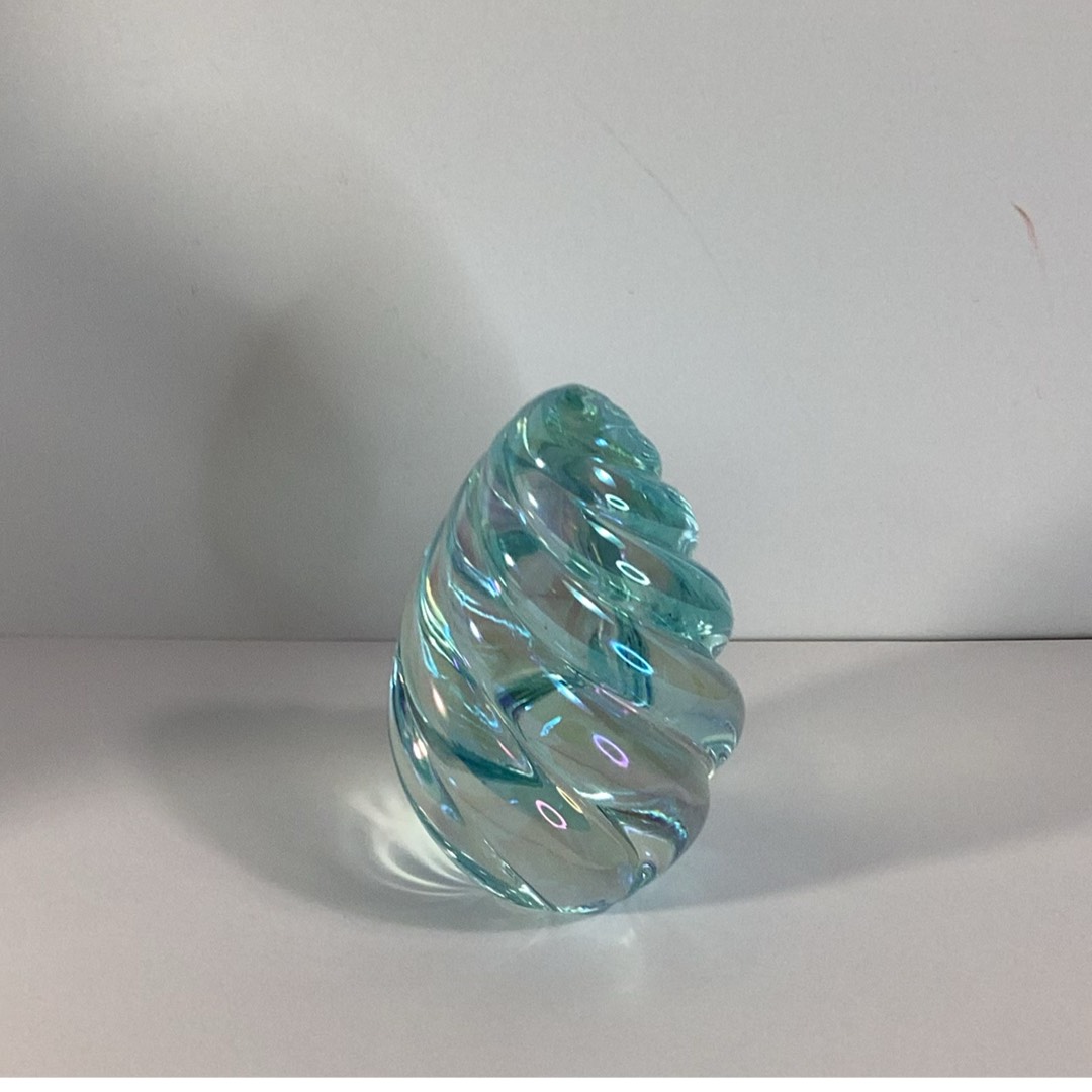 011. Signed Swirl Glass Paperweight 3” x 2”
