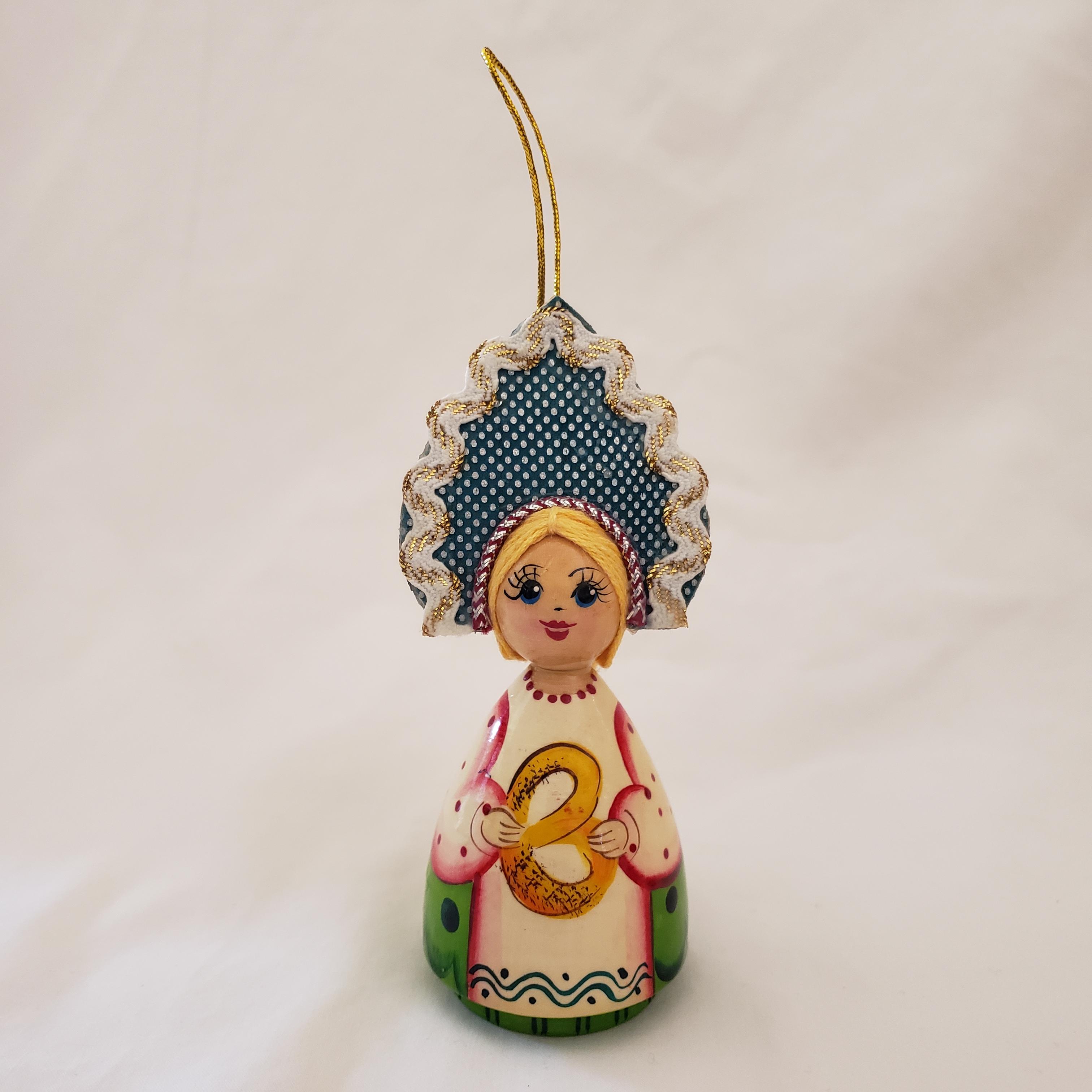 Russian Ornament Hand Painted with Kokoshnik & Braid Christmas Ornament ...