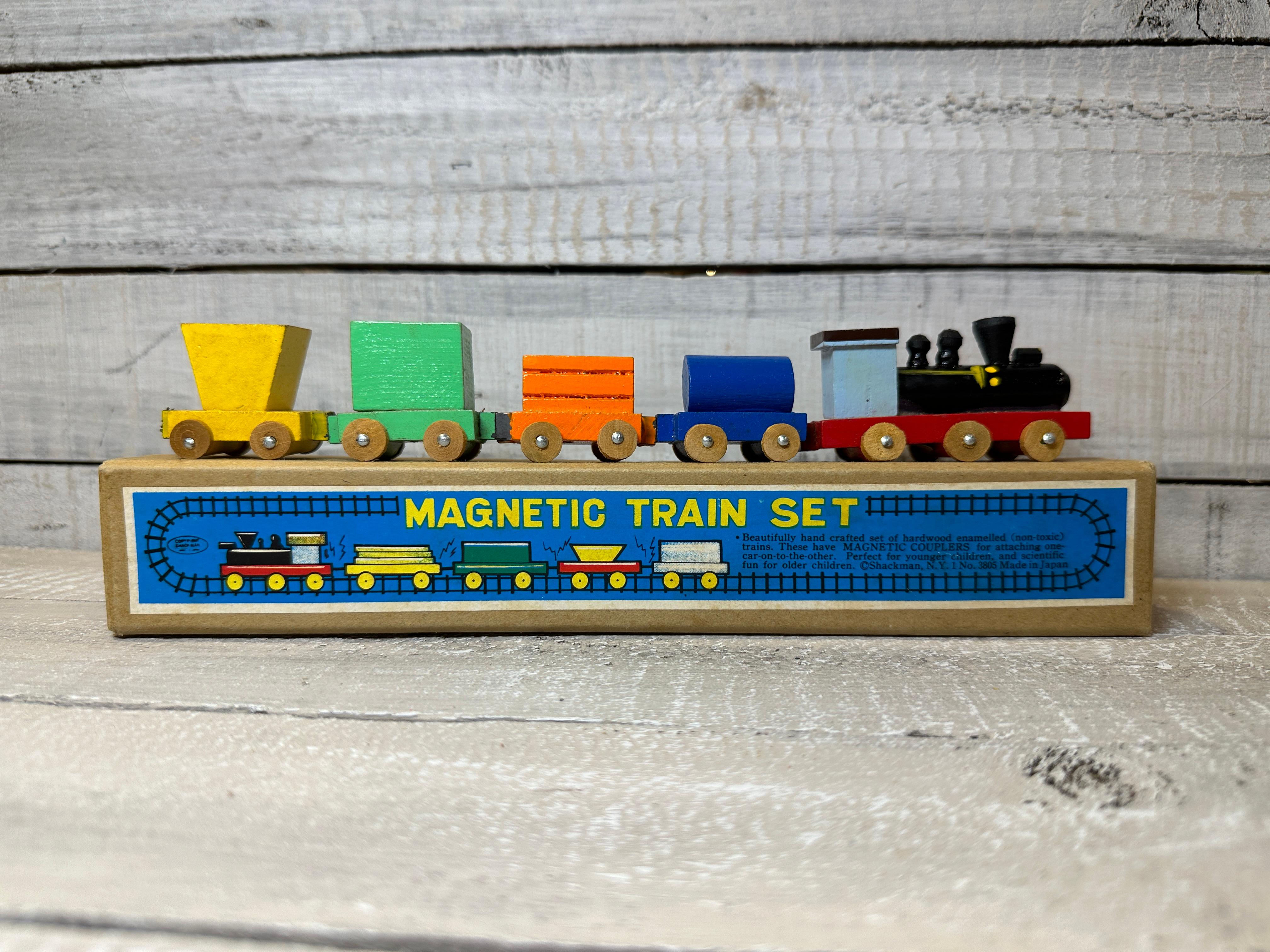 Magnetic Train Set Wood Made in Japan