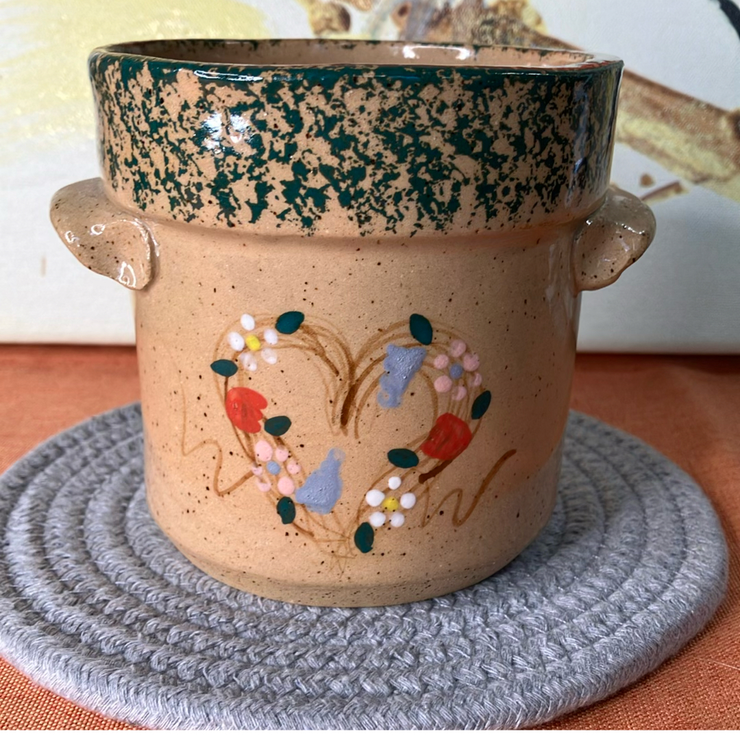 Three Rivers Pottery Crock Handmade By Debbie T. 1993