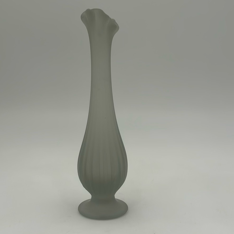Vintage Fenton Gray Satin Vase