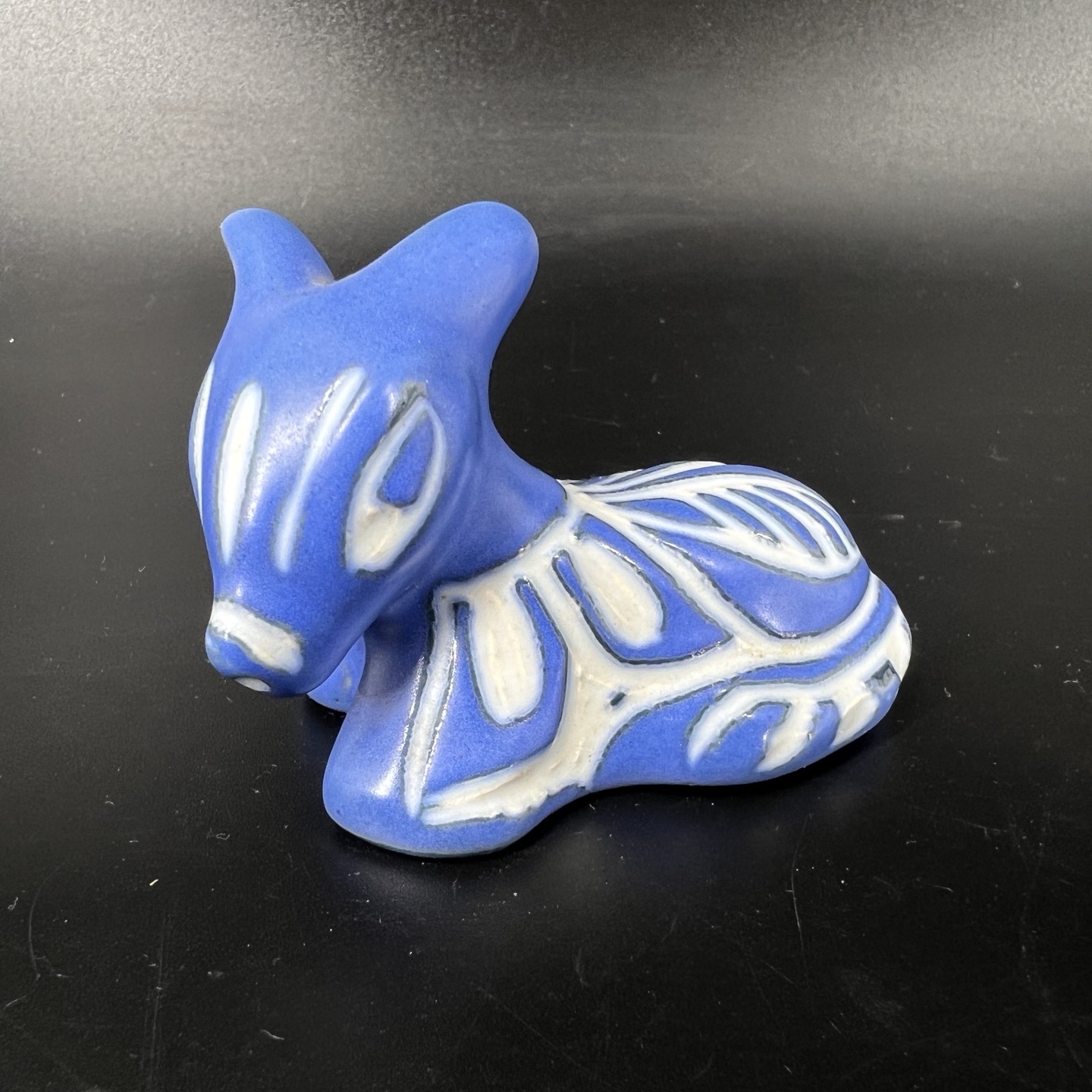 Pablo Zabal Blue White Donkey Figurine
