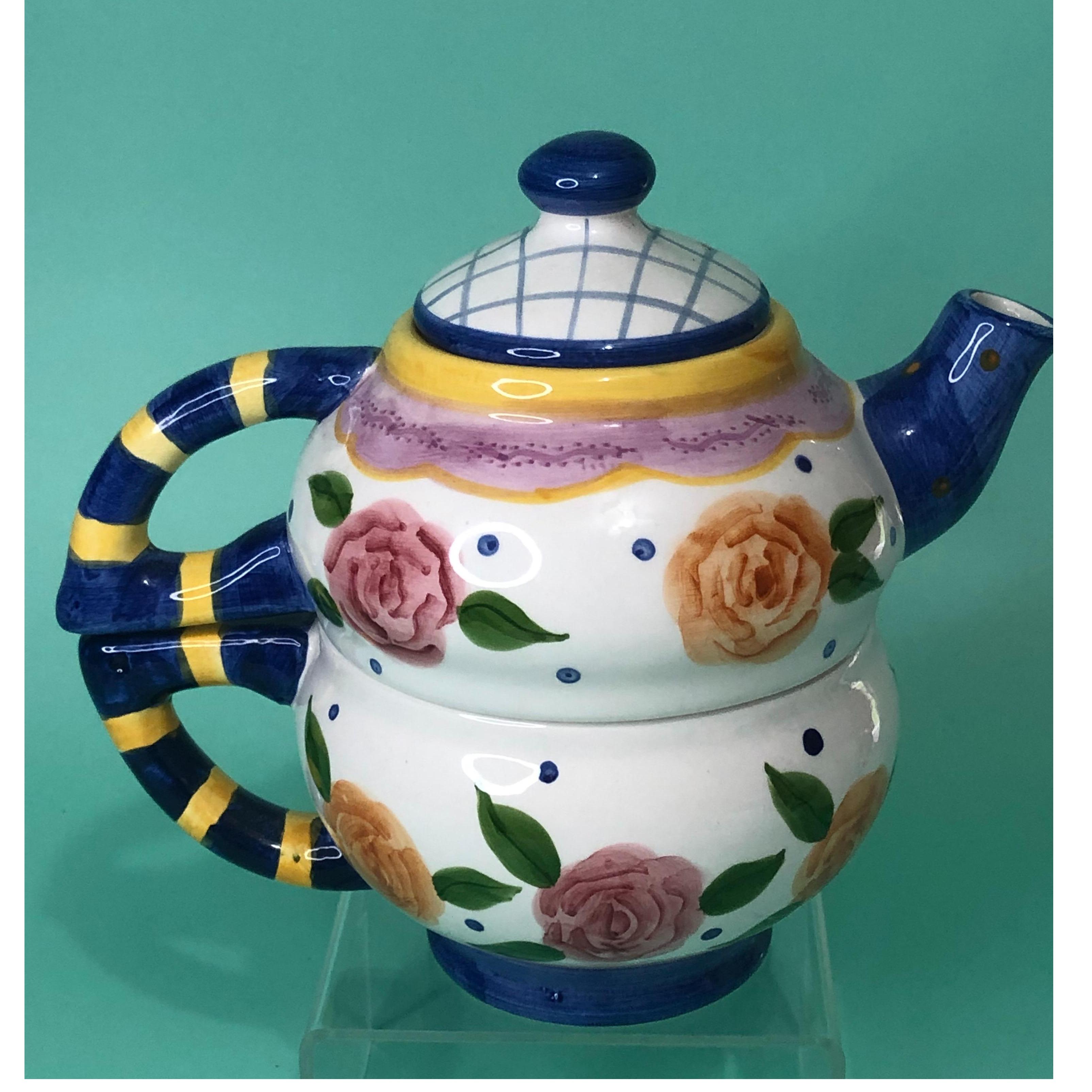 Bella Casa by Ganz Single Serve Stacking Teapot & Cup