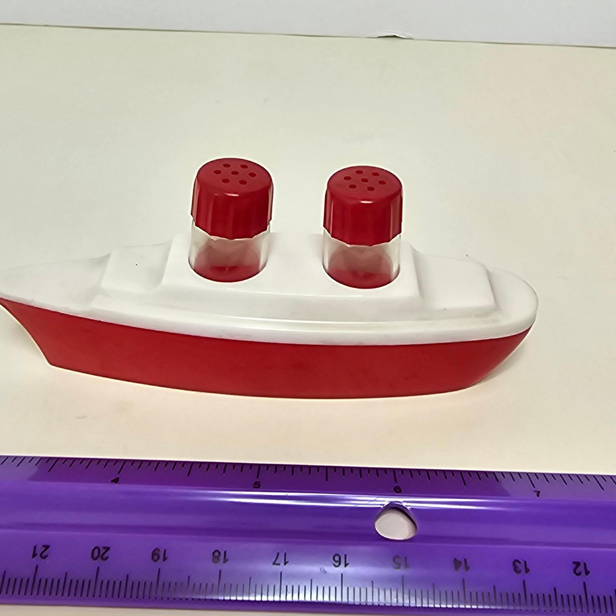 Vintage Plastic Steam Ship Shaker Set
