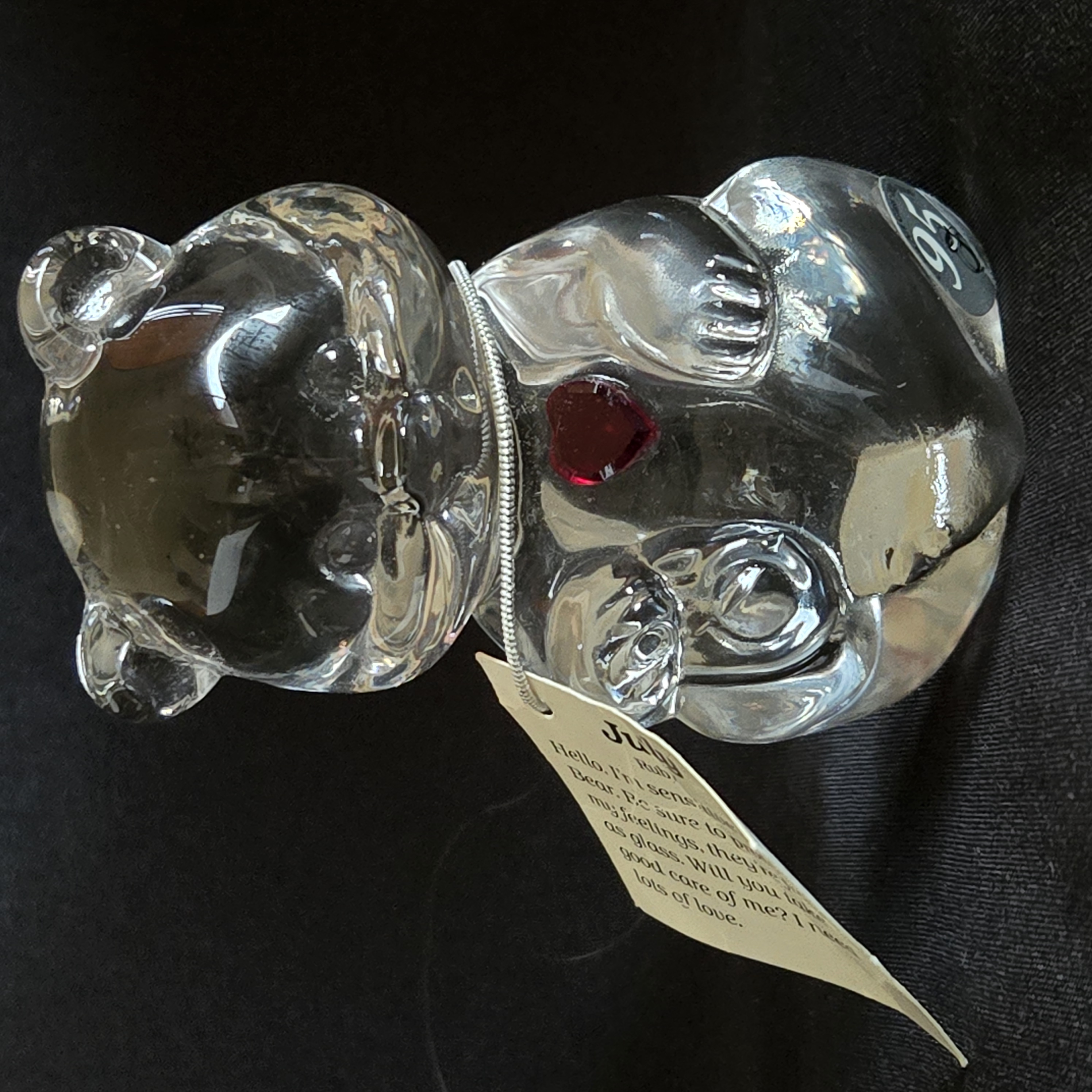 Paperweight Fenton Glass Bear July Ruby Red Heart 3½" Figurine 95 Year ...