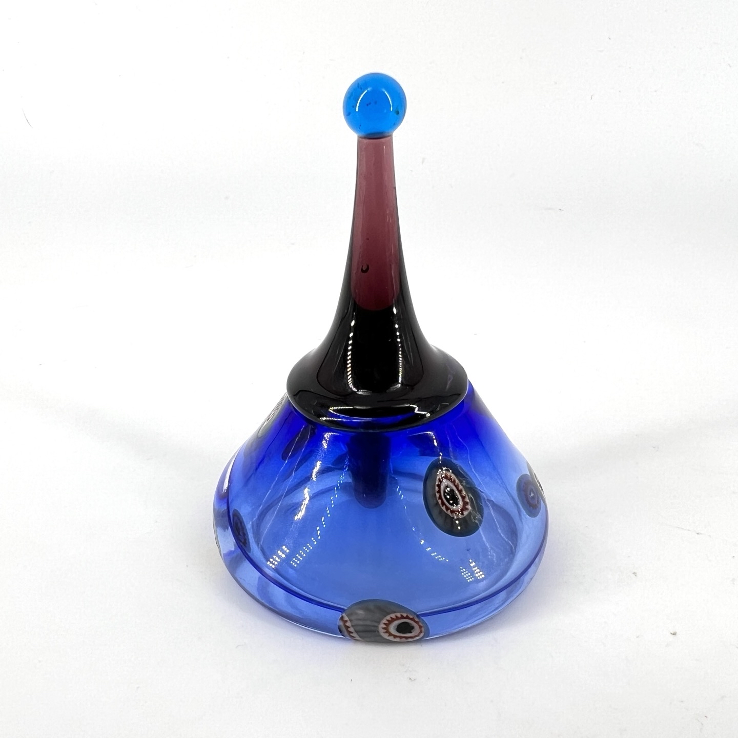 Cone Shaped Cobalt Blue Millefiori Perfume Bottle