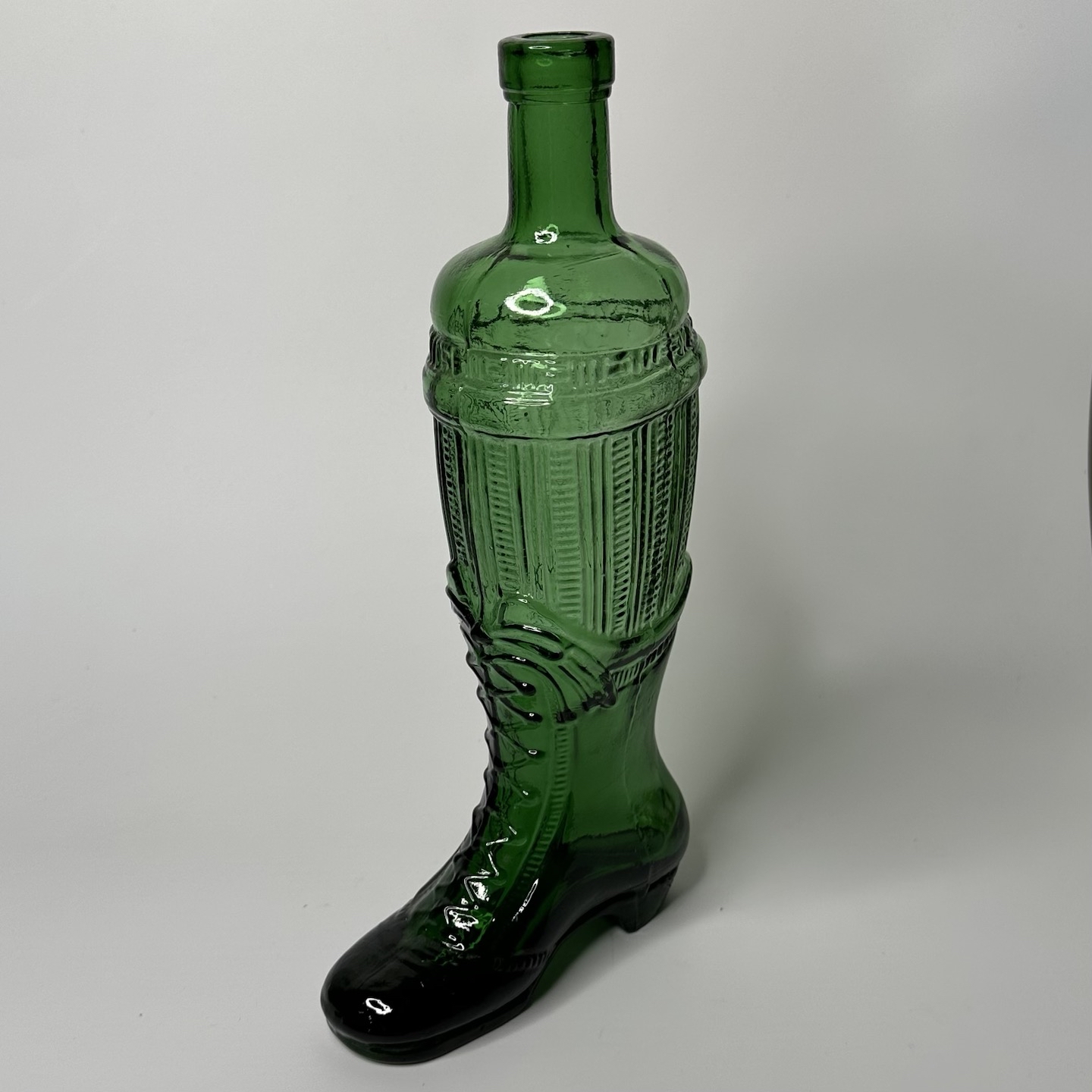 Vintage Boot and Stocking Bottle Decanter Glass Made In Italy