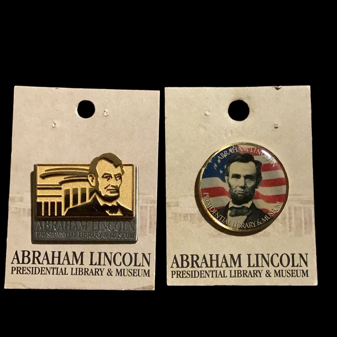 Set Of Abraham Lincoln Pins From Presidential Library & Museum.