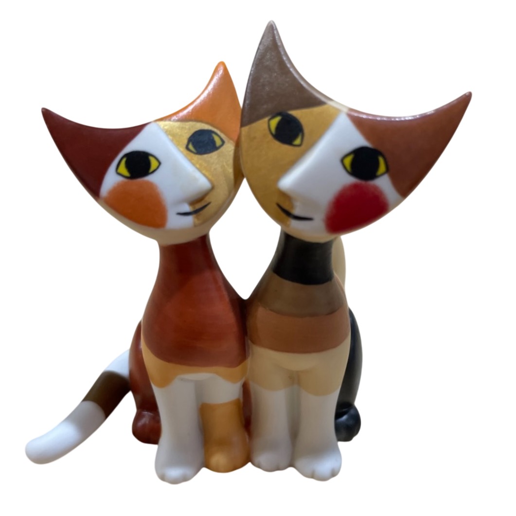 Goebel Rosina Wachtmeister cats ceramic figurine mod cats mid century
