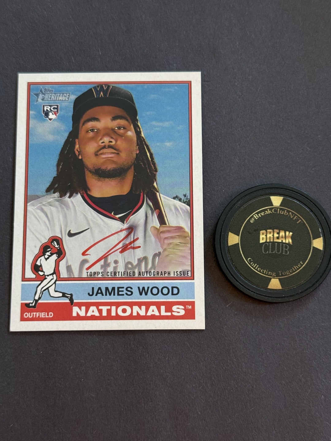 2025 Topps Heritage James Wood Real One Red Ink Auto #21/76 Washington ...