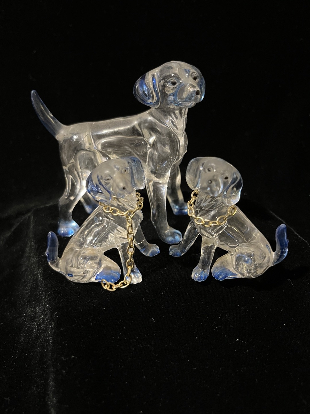 #1531 - Vintage Lucite Dog Trio Figurines