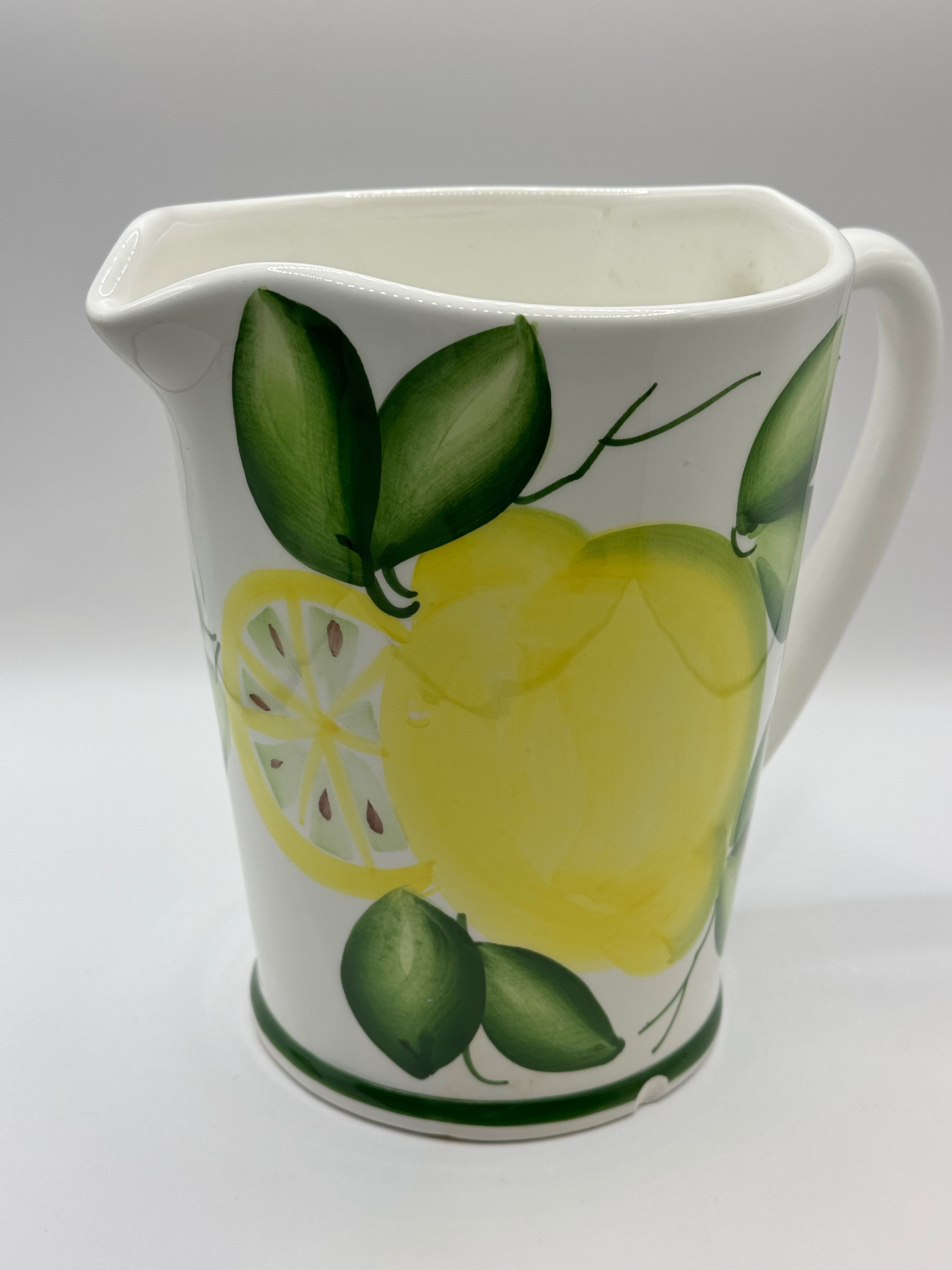 Vintage Italian Hand Painted Citrus Lemon Design Pitcher, Refreshing ...