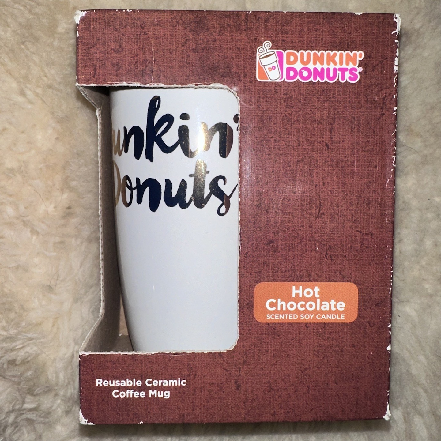 NOS 2016 Dunkin’ Donuts Hot Chocolate Scented Soy Candle Reusable ...