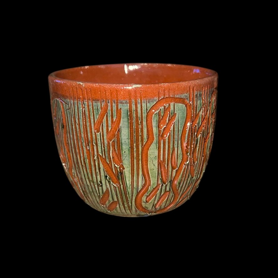 Midcentury Modern Hal Lasky Puerto Rican Pottery Sgraffito Tumbler Bowl ...