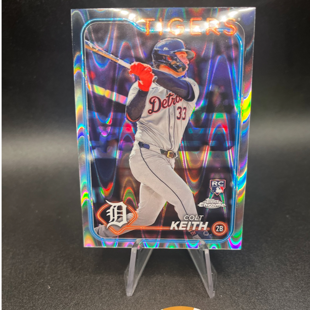 Colt Keith RC Raywave 2024 Topps Chrome Baseball Card Detroit Tigers