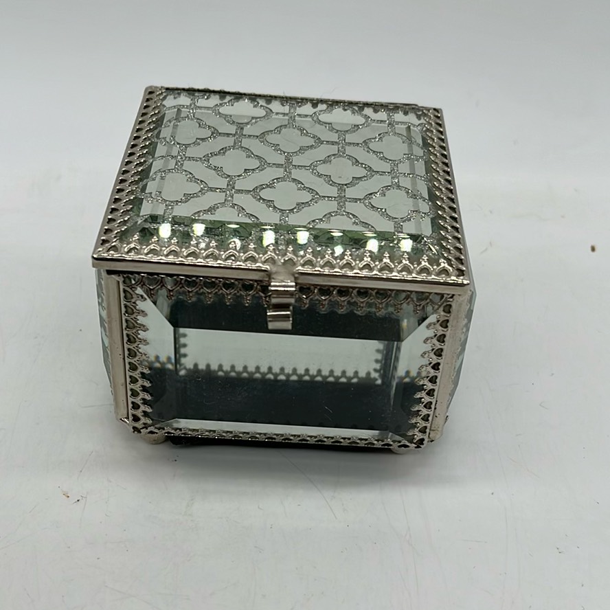 Faceted Glass Trinket Box
