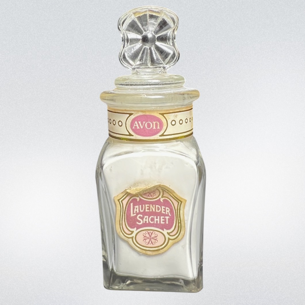 Vintage Avon ‘Lavender Sachet’ Powder In Glass Apothecary Jar. Unsealed ...