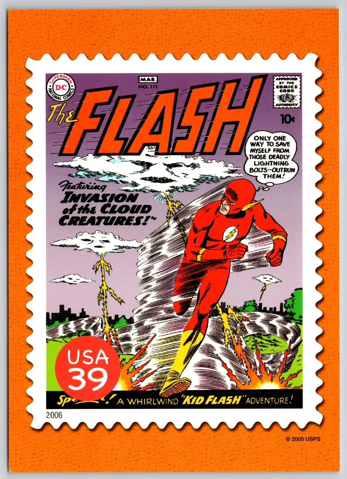 Postcard The Flash Jumbo Super Heroes DC Comics Stamp Image 2005 - 12012
