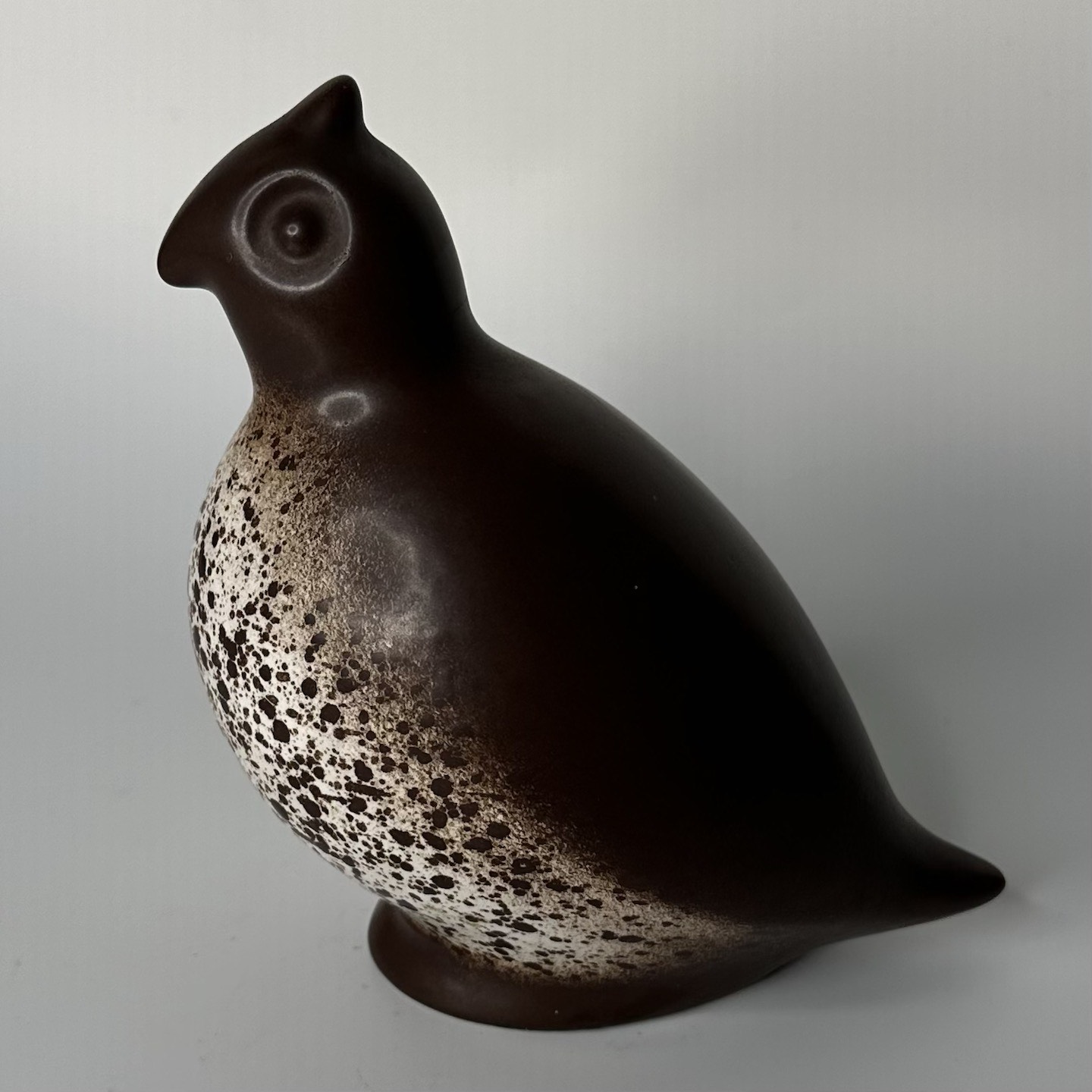 Howard Pierce Vintage Quail Pottery Brown Spotted Bird