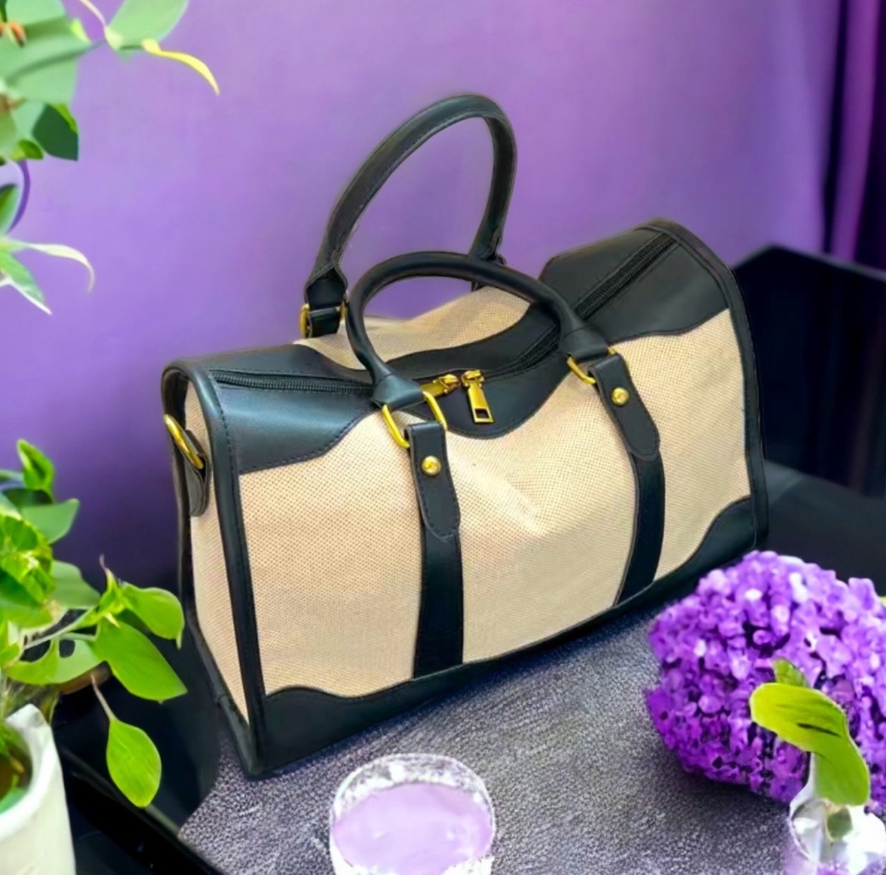 Vintage Inspired Boston Bag Detachable Straps