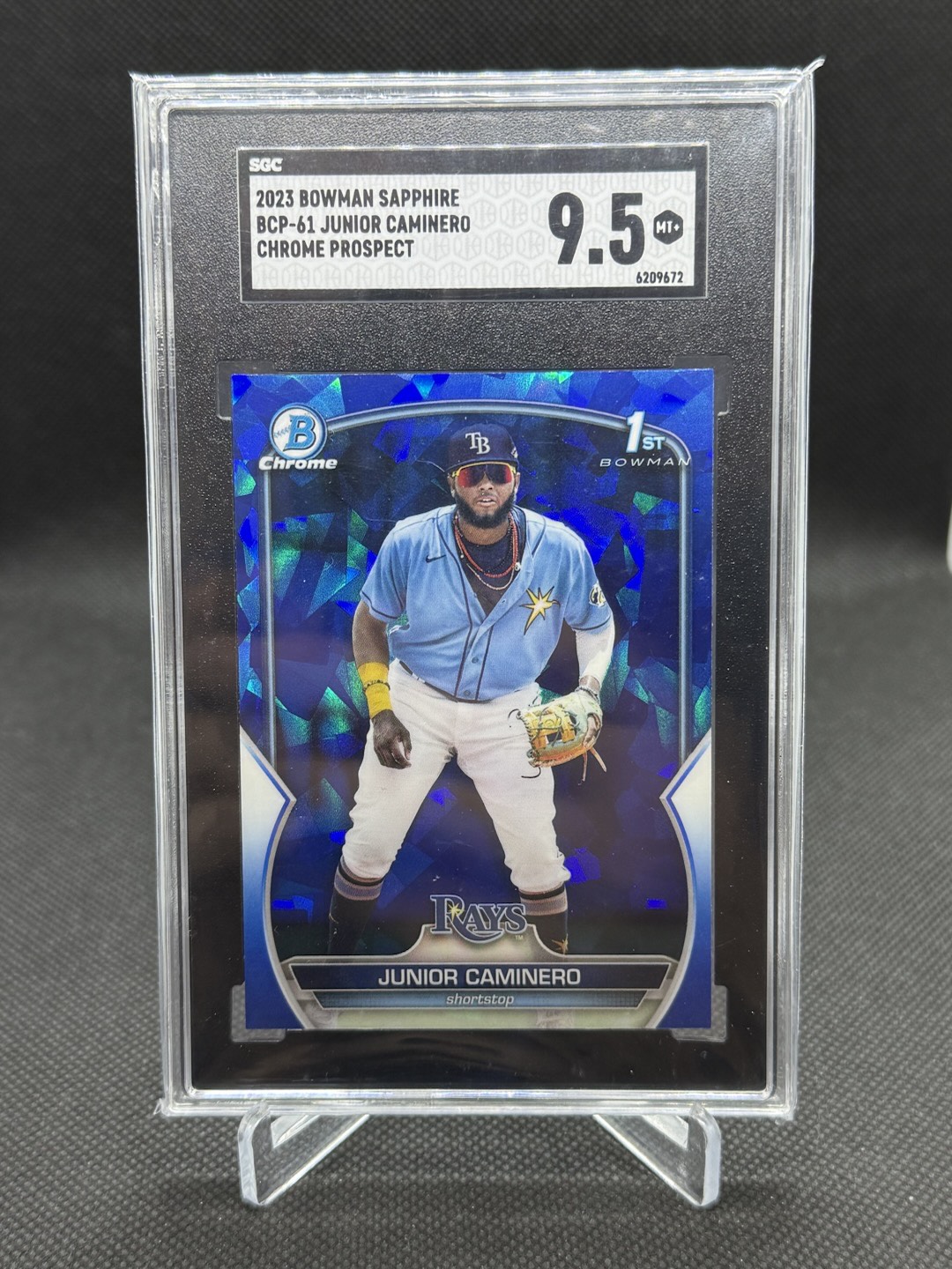 Junior Caminero 2023 Bowman Sapphire 1st SGC 9.5