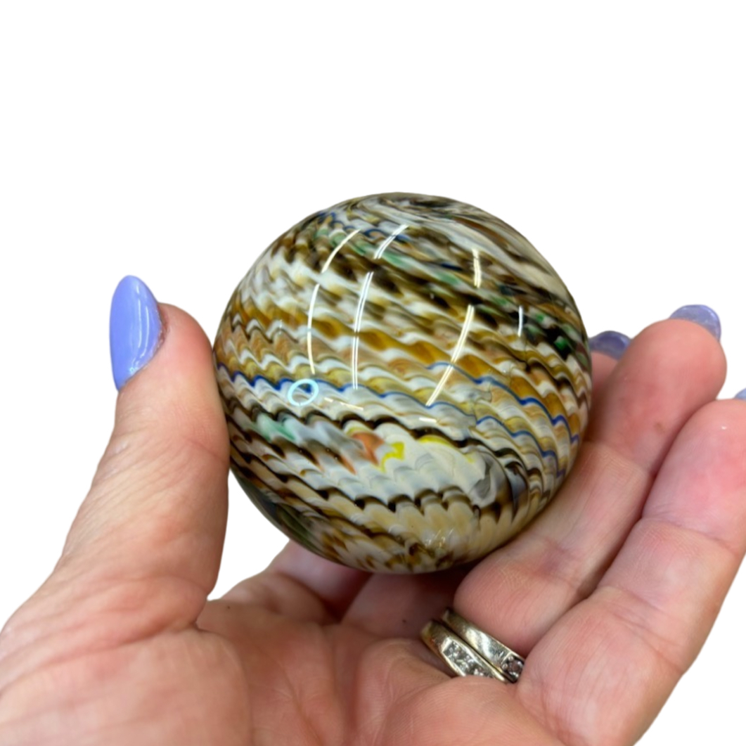 Gorgeous 2” Marble Signed J.R. Lutz Snakeskin 🤩