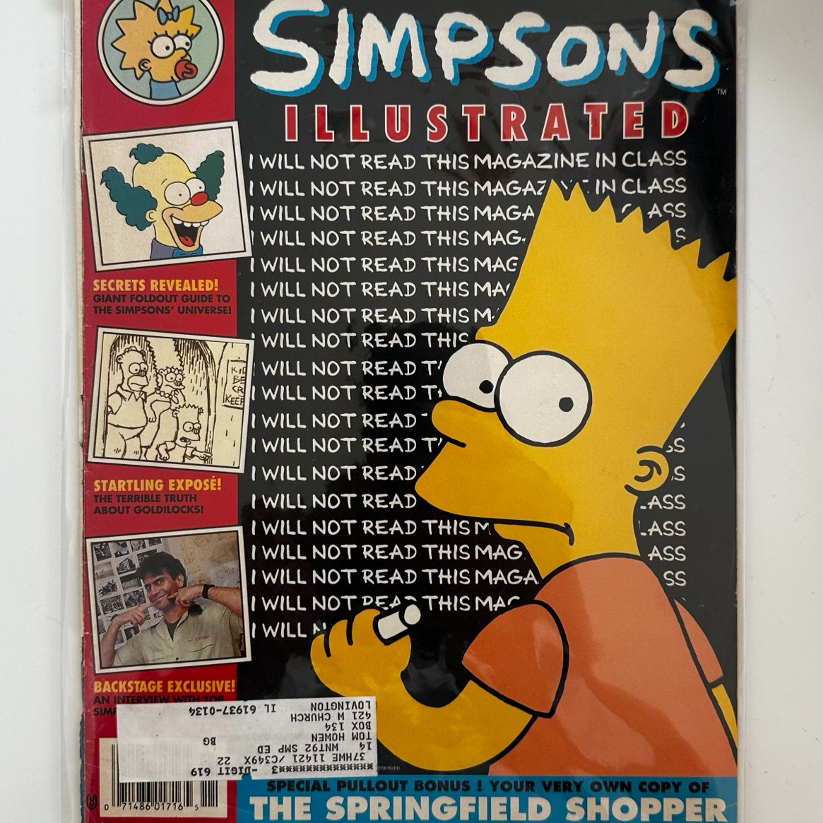 Simpsons Illustrated Spring 1991 Issue w Springfield Shopper Pullout