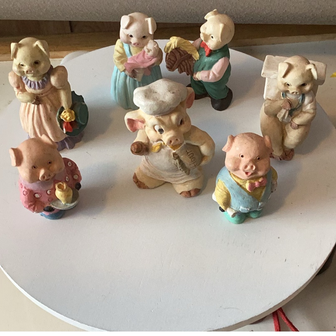 Signed J C And Numbered Pig Family