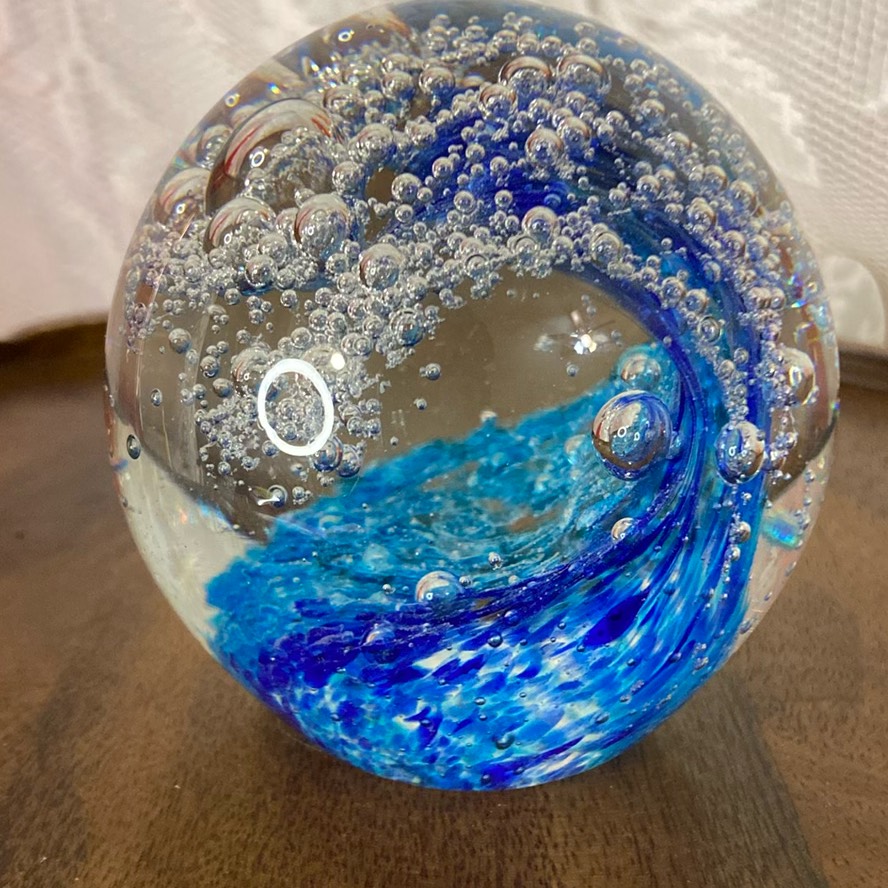 Blue Wave Paperweight, 3.5