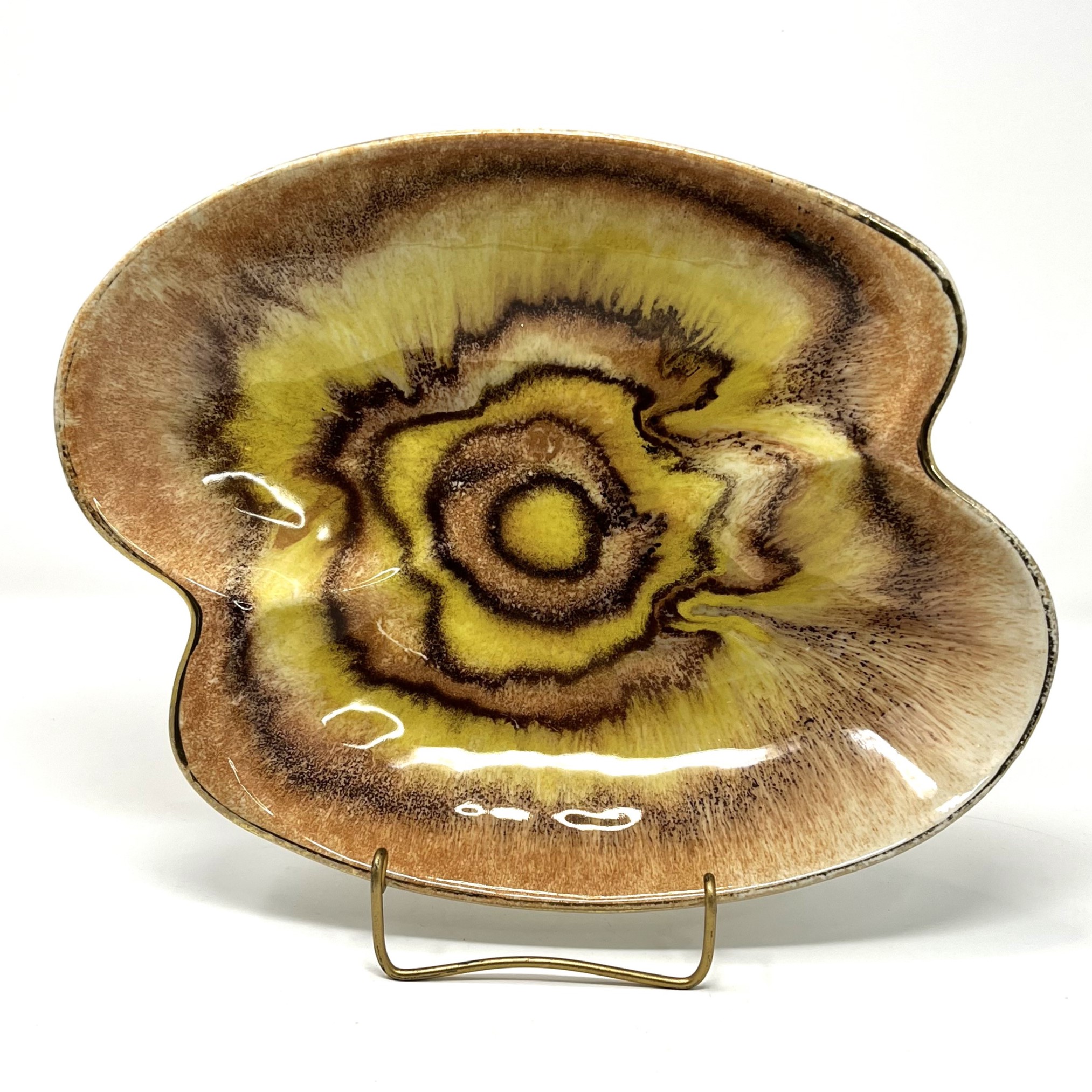 Mid-Century Bay Keramik West German Pottery Dish, Abstract Fat Lava ...