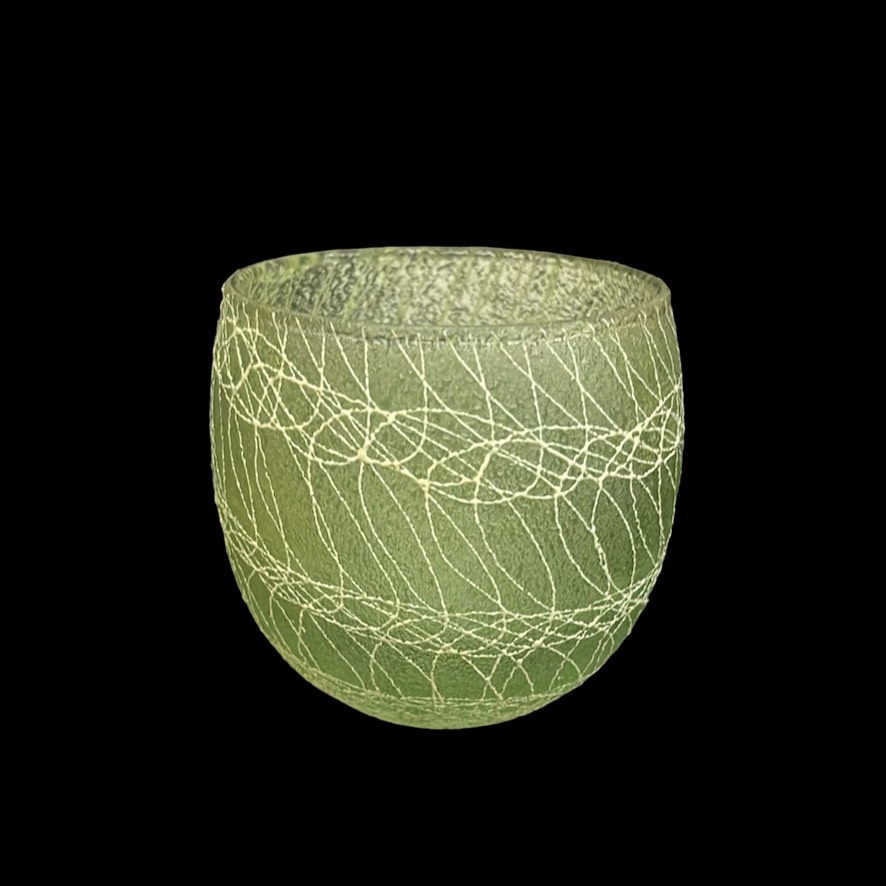 Vintage MCM Colorcraft Spaghetti String Roly-poly Glass