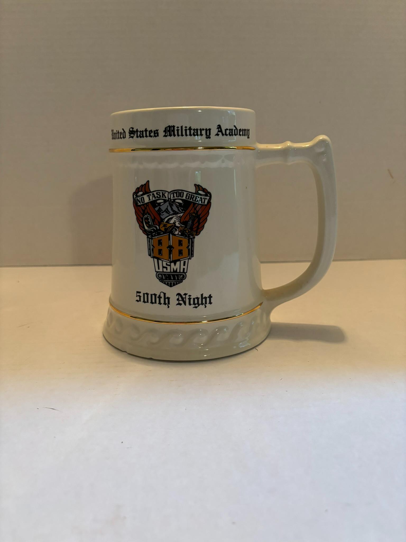 Vintage USMA Army West Point 500th Night Weekend 1988 Beer Stein