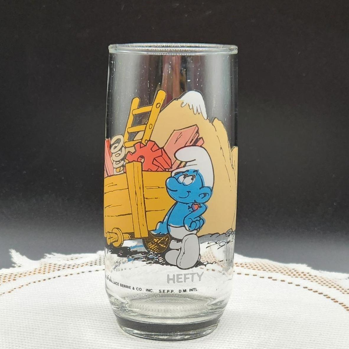 Vintage Hefty Smurf Glass